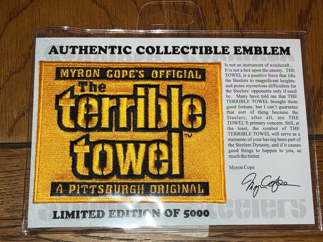 Myron Copes Official Terrible Towel Patch Limited Edition of 5000 - Etsy
