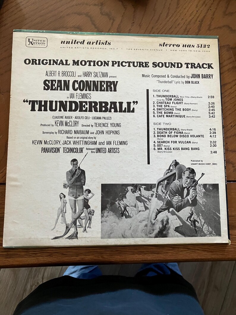 Thunderball James Bond Sean Connery Framed Soundtrack Record - Etsy