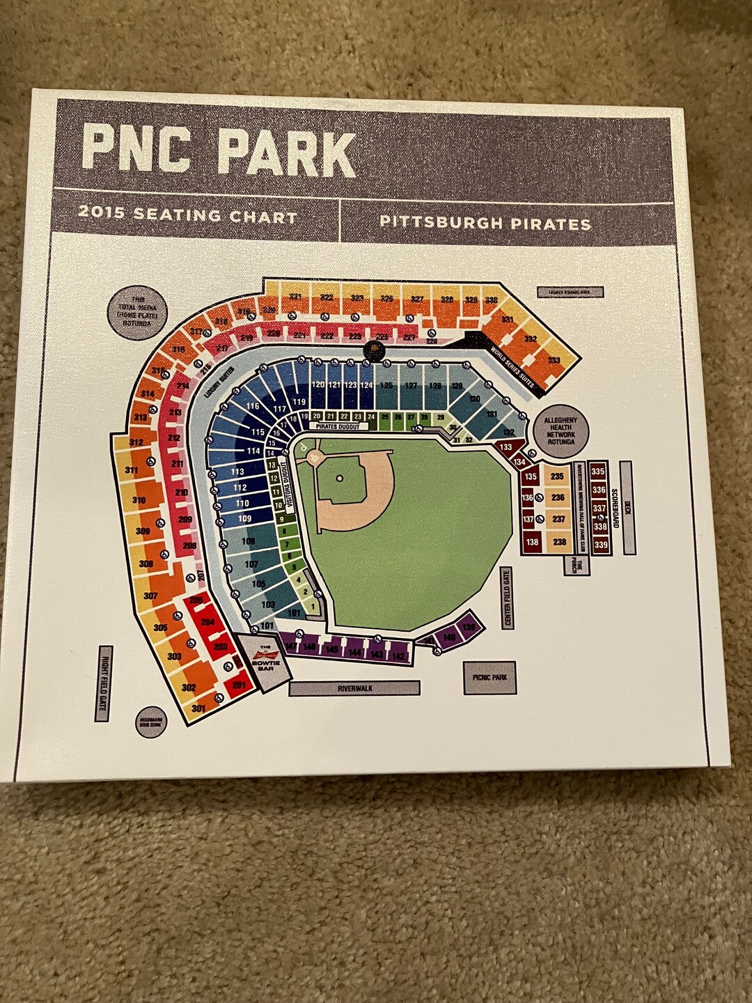 PNC Park Seating Chart on Canvas - Etsy