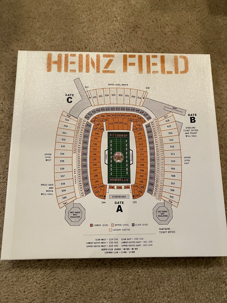 Heinz Field Seating Chart on Canvas - Etsy