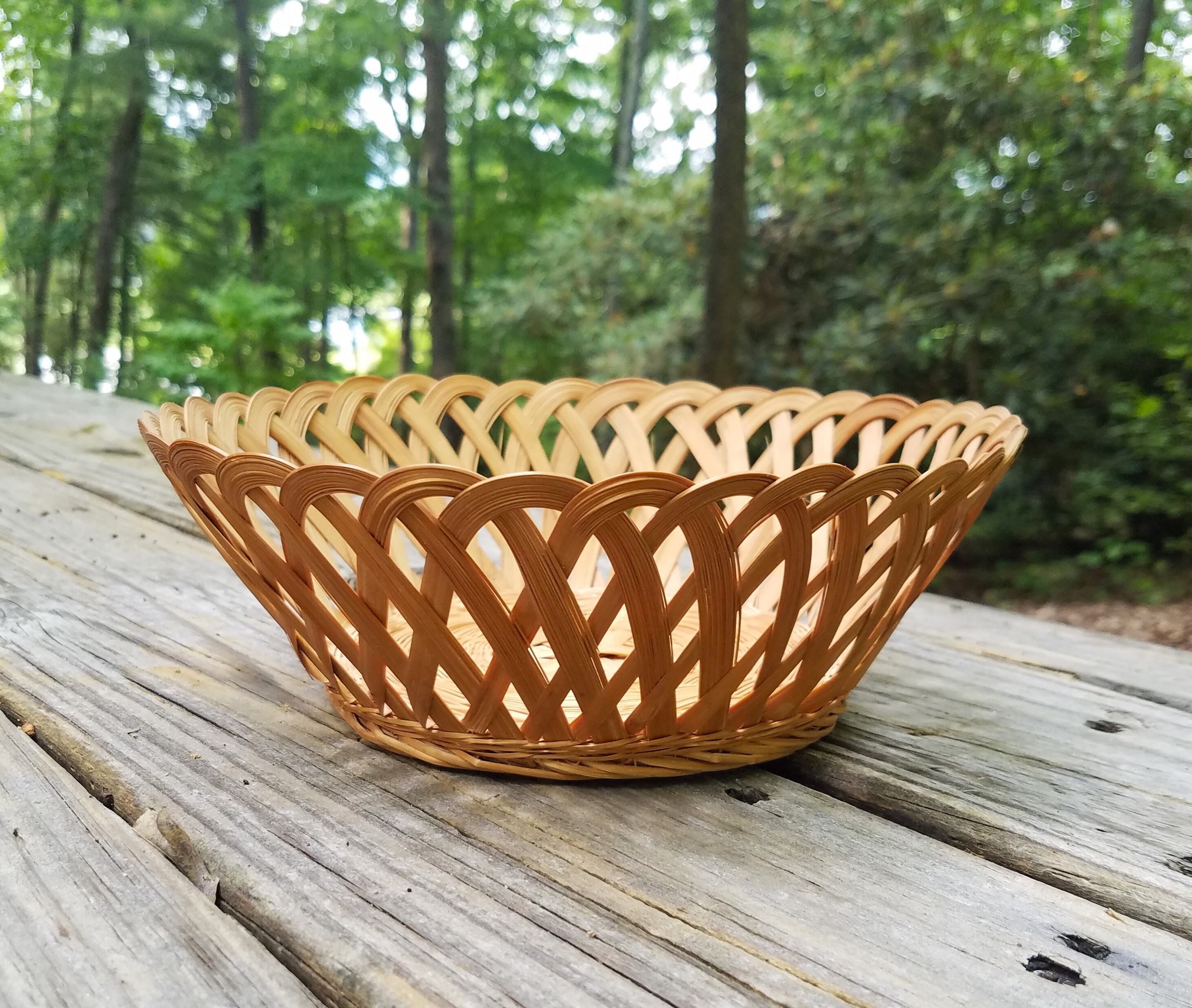 Antique Basket Rattan Open Weave Lattice - Etsy