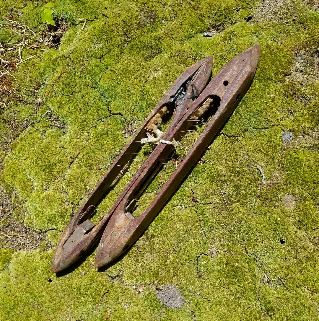Loom Shuttle Vintage Wooden Weaving Tempered Southern Steel Tips - Etsy