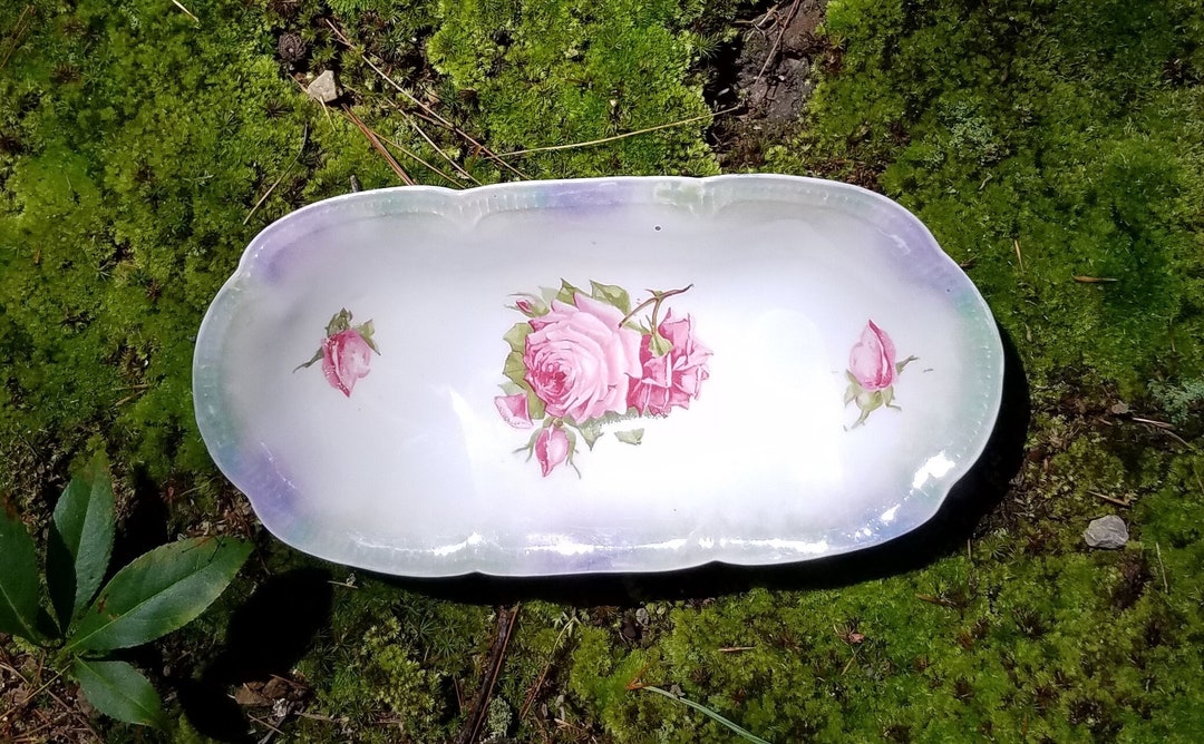 Vintage German Rose Serving Dish - Etsy