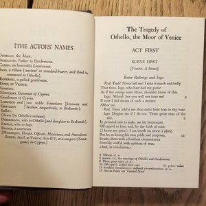 The Tragedy of Othello the Moor of Venice Hardback Book 1956 - Etsy