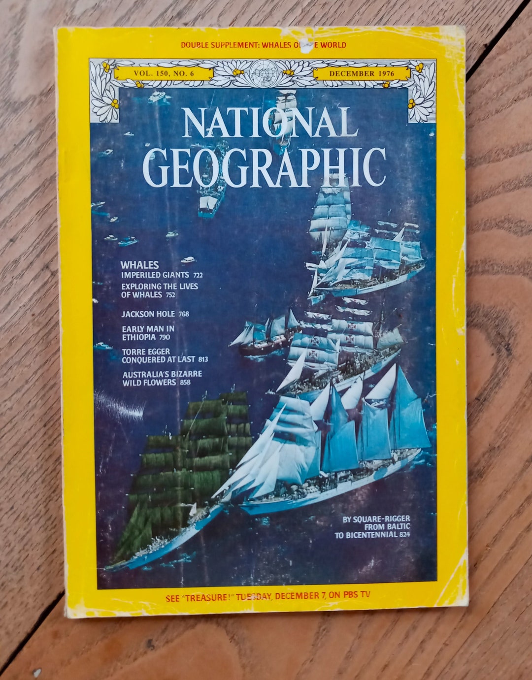 National Geographic Magazine December 1976 Vol 150 No 6 Square Rigger ...