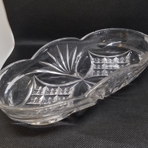 Antique Crystal Relish Dish Bowl Heavy - Etsy