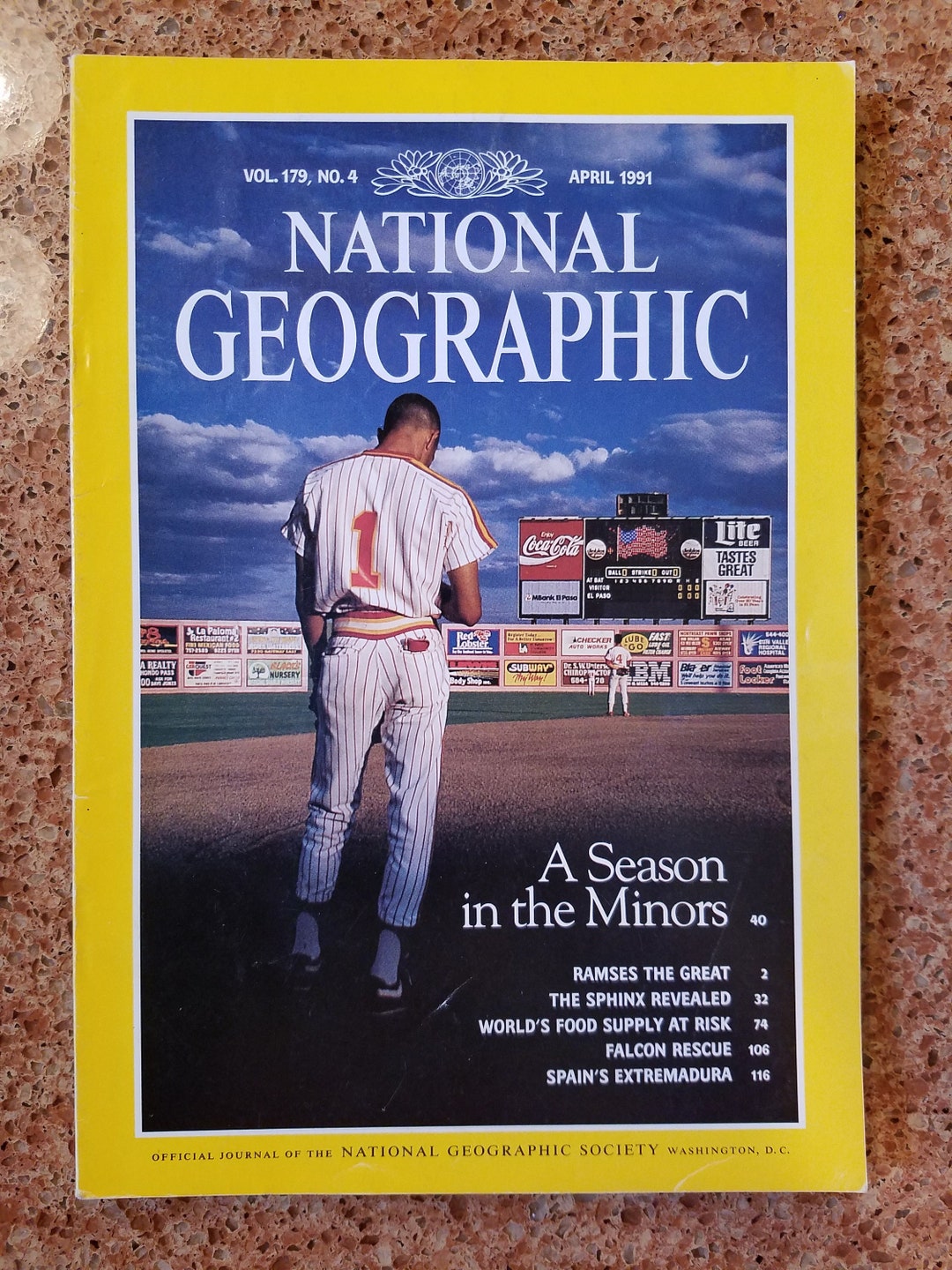 National Geographic Magazine A Season in the Minors Cover April 1991 - Etsy