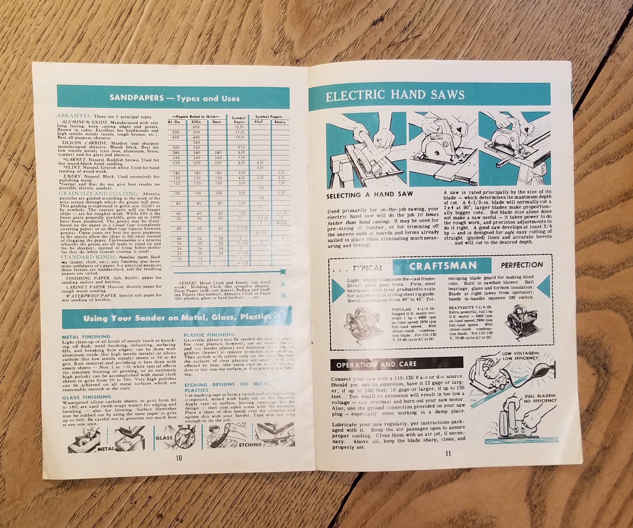 Vintage Craftsman Powered Hand Tool Handbook 1956 - Etsy