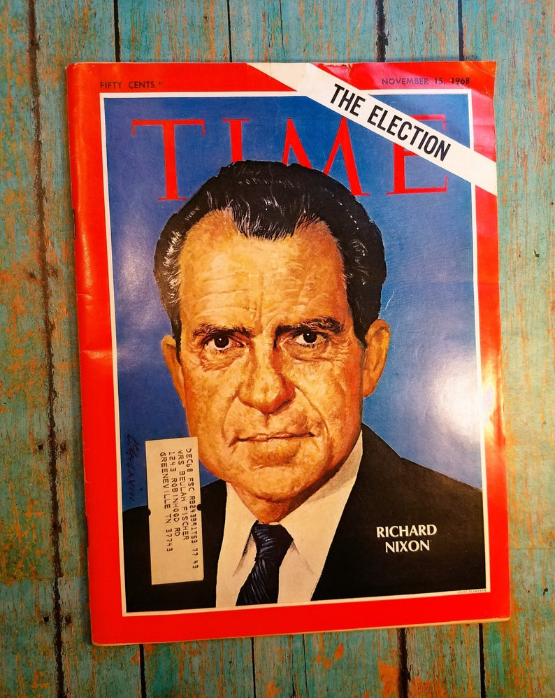 Vintage Time Magazine - November 15 - the Election - Richard Nixon 1968 ...