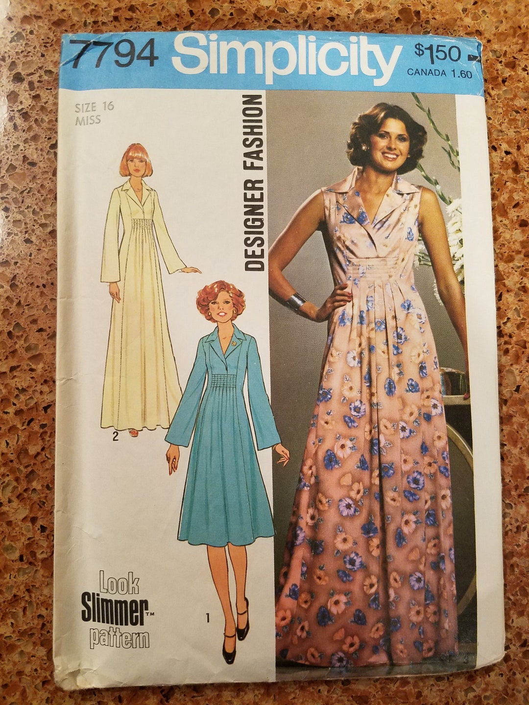 Vintage Sewing Pattern Womens Dress 1976 Simplicity 7794 - Etsy