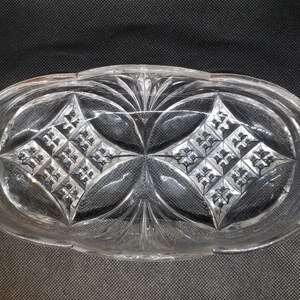 Antique Crystal Relish Dish Bowl Heavy - Etsy