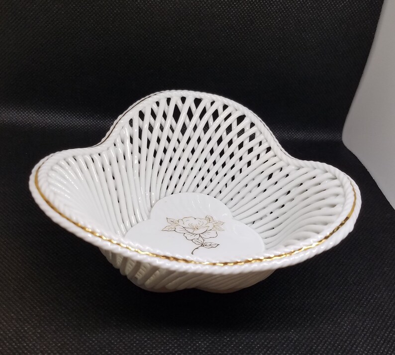 Antique Porcelain Lattice Candy Dish - Etsy