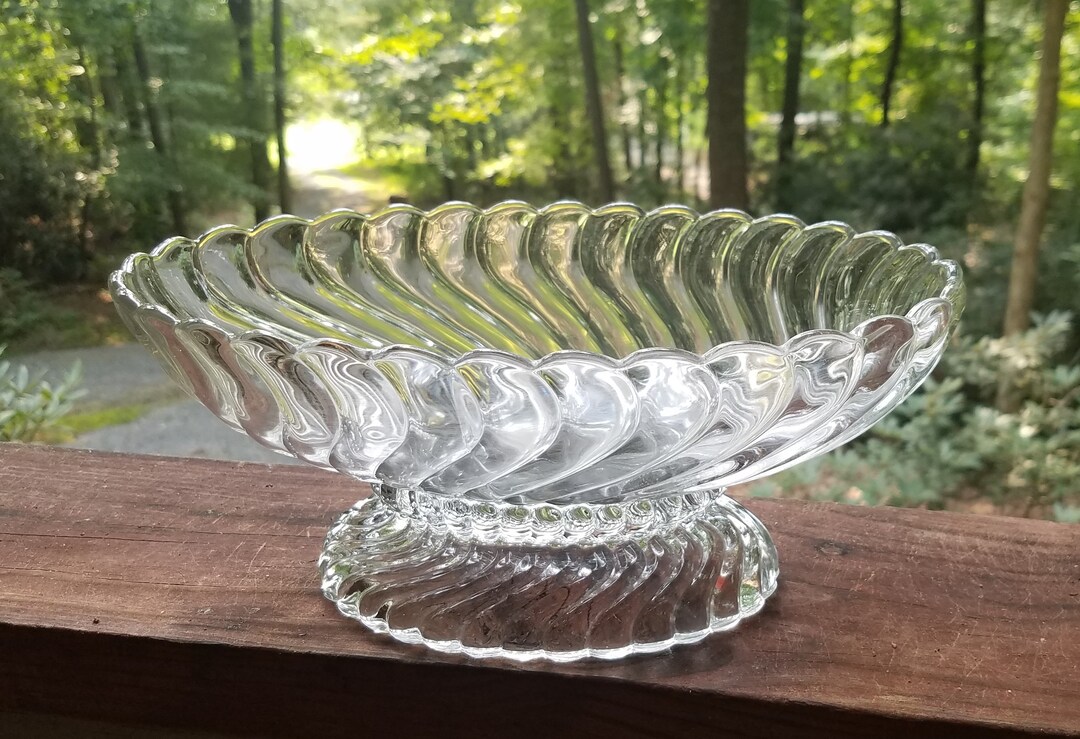 Vintage Fostoria Colony Crystal Oval Footed Console Bowl - Etsy