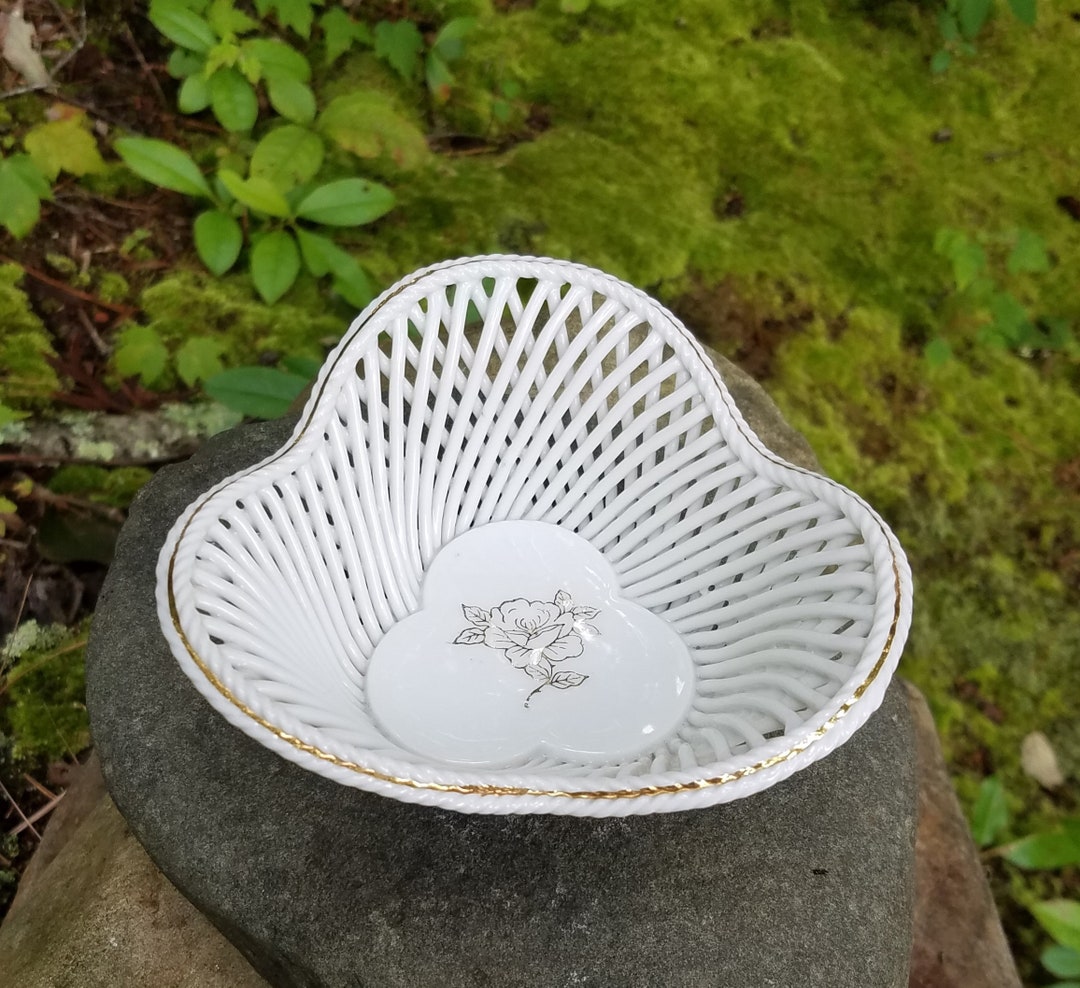 Antique Porcelain Lattice Candy Dish - Etsy