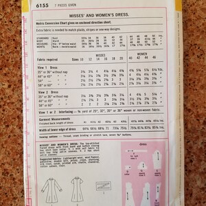 Sewing Pattern Misses Women Dress 1973 Simplicity # 6155 - Etsy