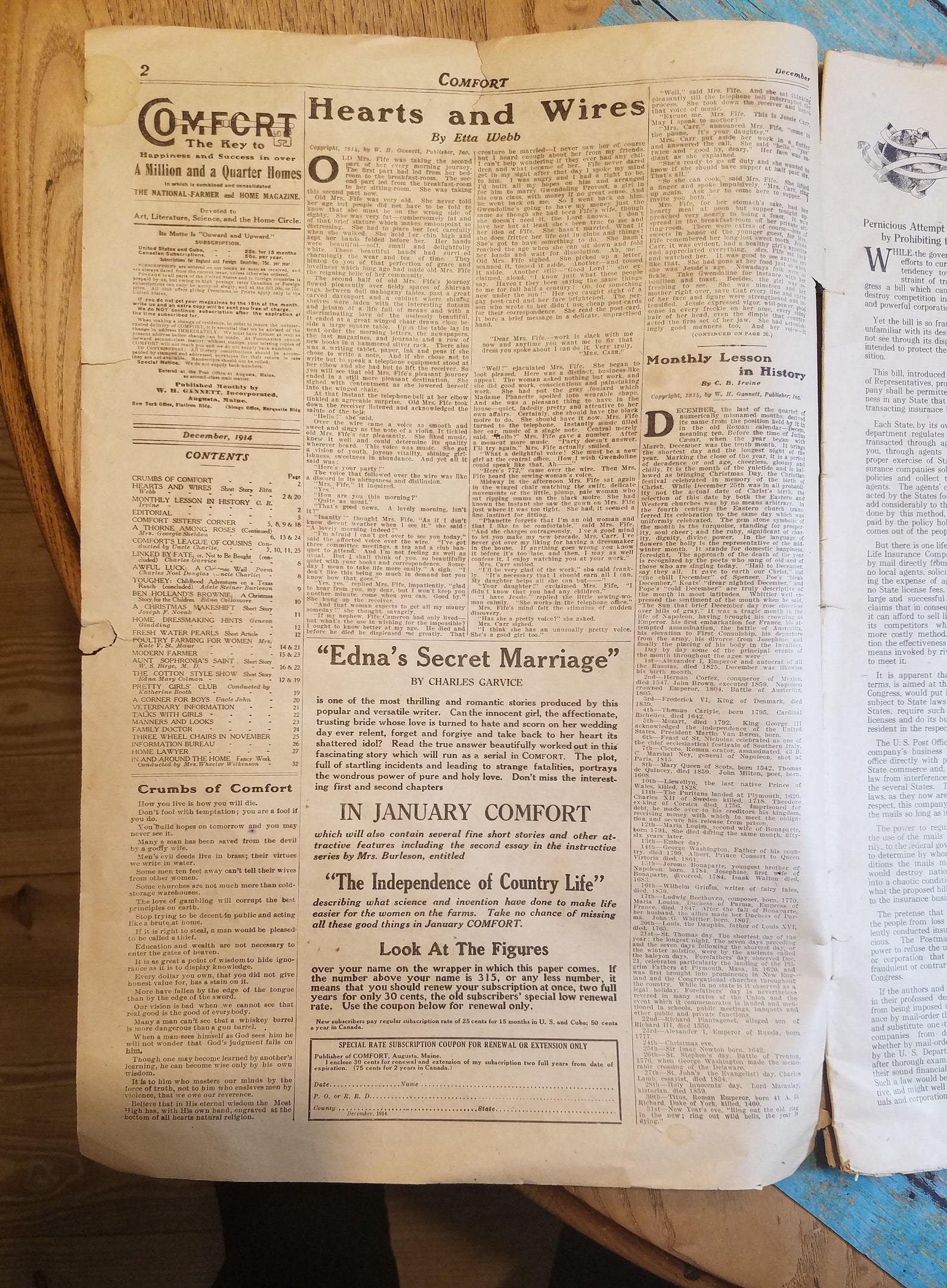 Antique Magazine Comfort December 1914 - Etsy