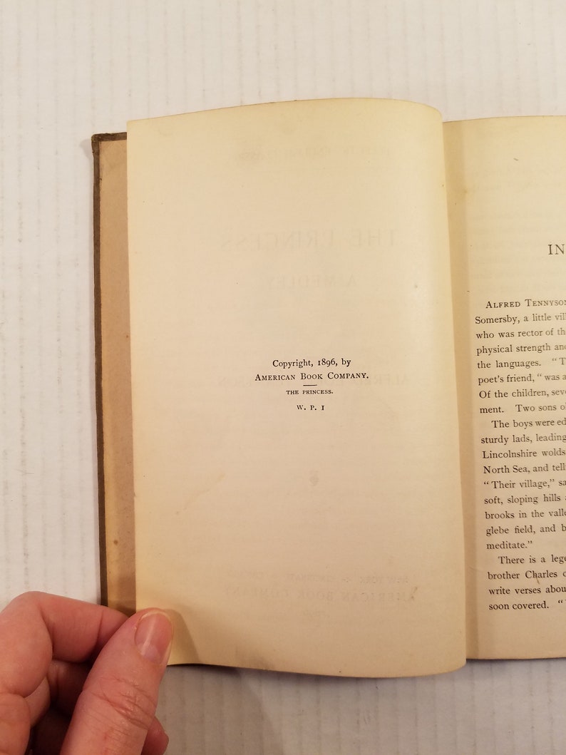 Tennyson Alfred Lord Tennyson Hardback Book the Princess 1896 - Etsy