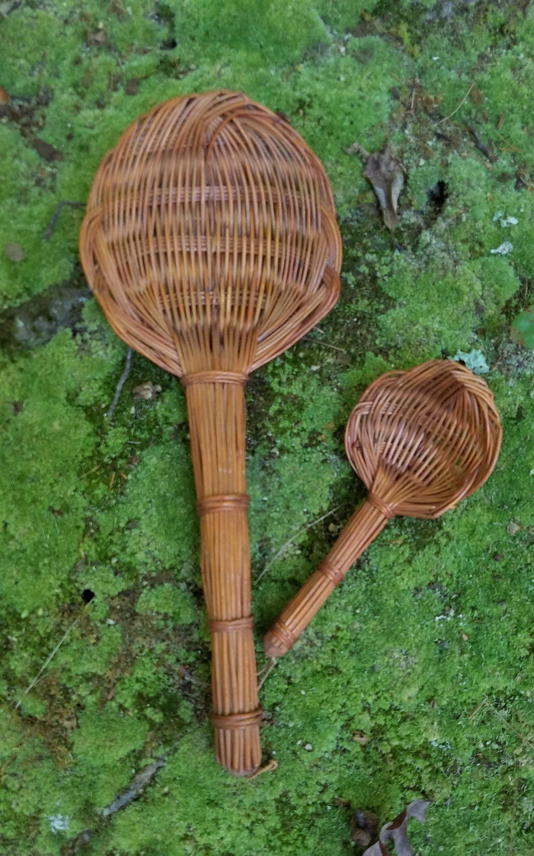 Primitive Rattan Wicker Basket Woven Rice Scoop Ladel Strainer - Etsy