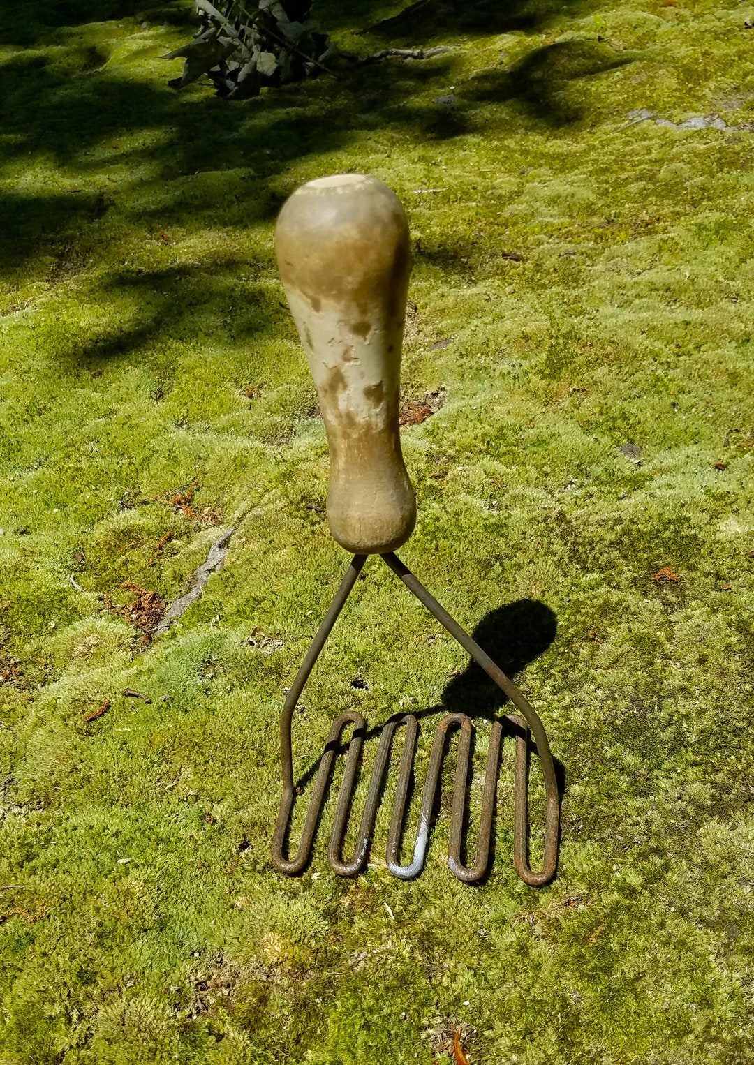 Vintage Metal Potato Masher With Wooden Handle - Etsy