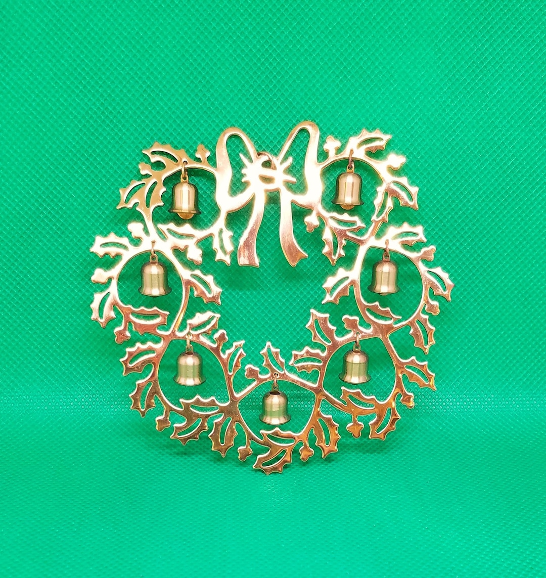 Hallmark Bell Wreath Solid Brass Christmas Tree Decoration 1983 - Etsy