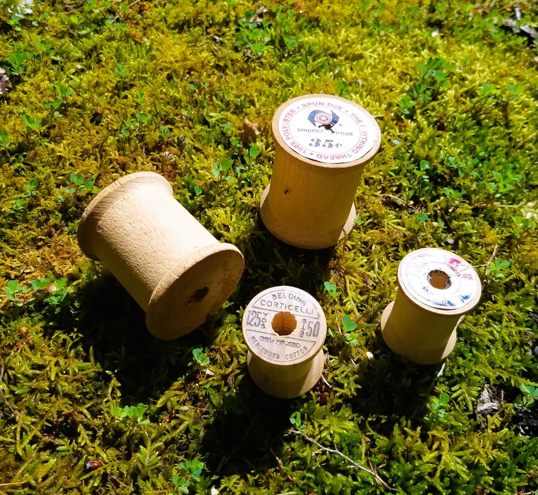 Antique Wooden Thread Spools - 4 Spools - Etsy
