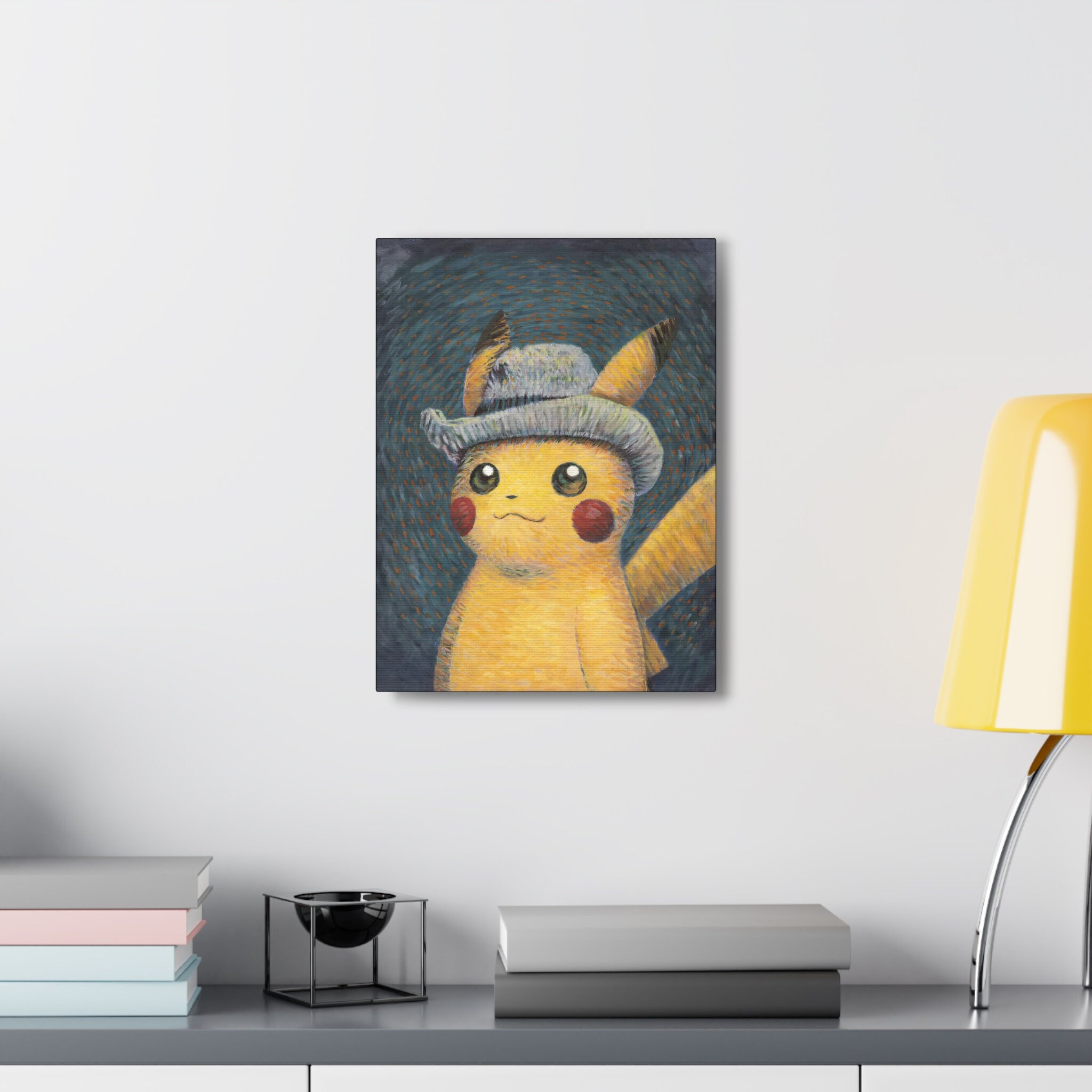 Pika X Van Gogh Canvas Art Print High Resolution, Lossless Quality ...