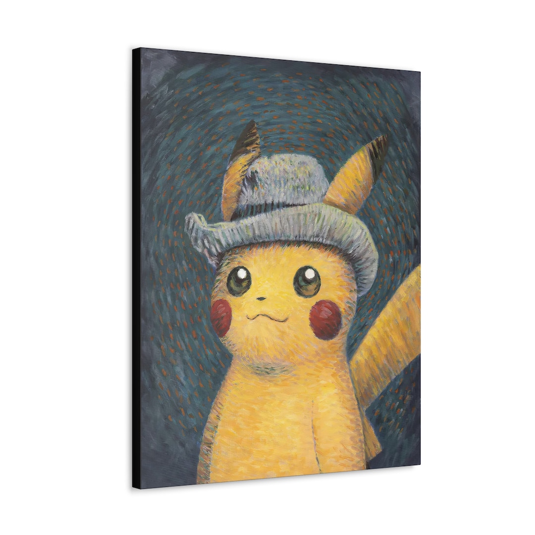 Pika X Van Gogh Canvas Art Print High Resolution, Lossless Quality ...