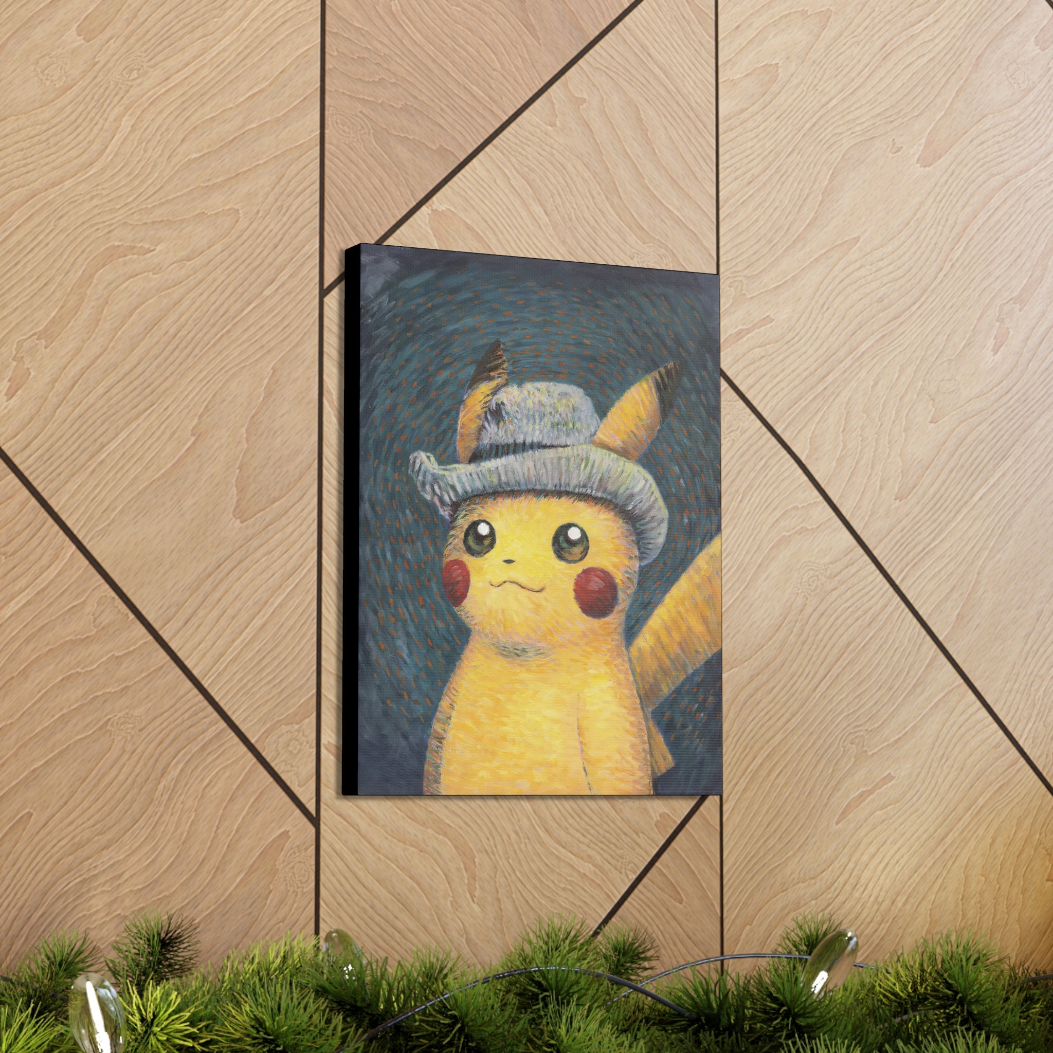 Pika X Van Gogh Canvas Art Print High Resolution, Lossless Quality ...