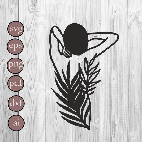Line Art Woman Svg - Etsy