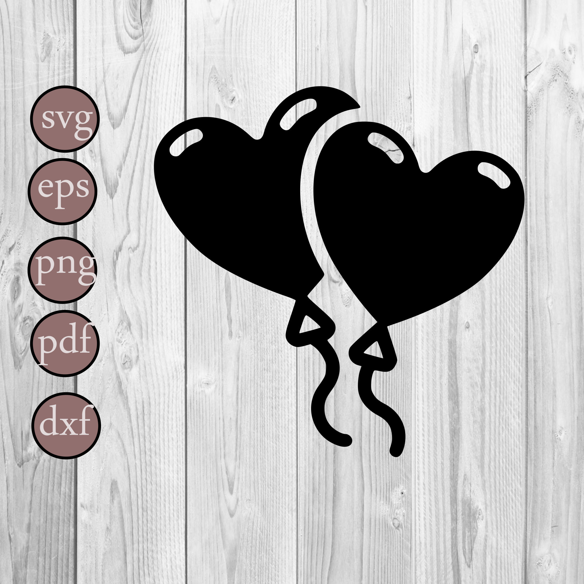 Heart Balloons DIGITAL DOWNLOAD Svg Png Dxf Eps Instant Digital ...