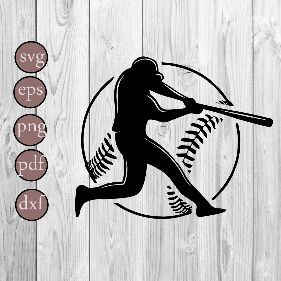 Baseball Player Svg Baseball Game Clipart Hitter Cut File Baseball ...