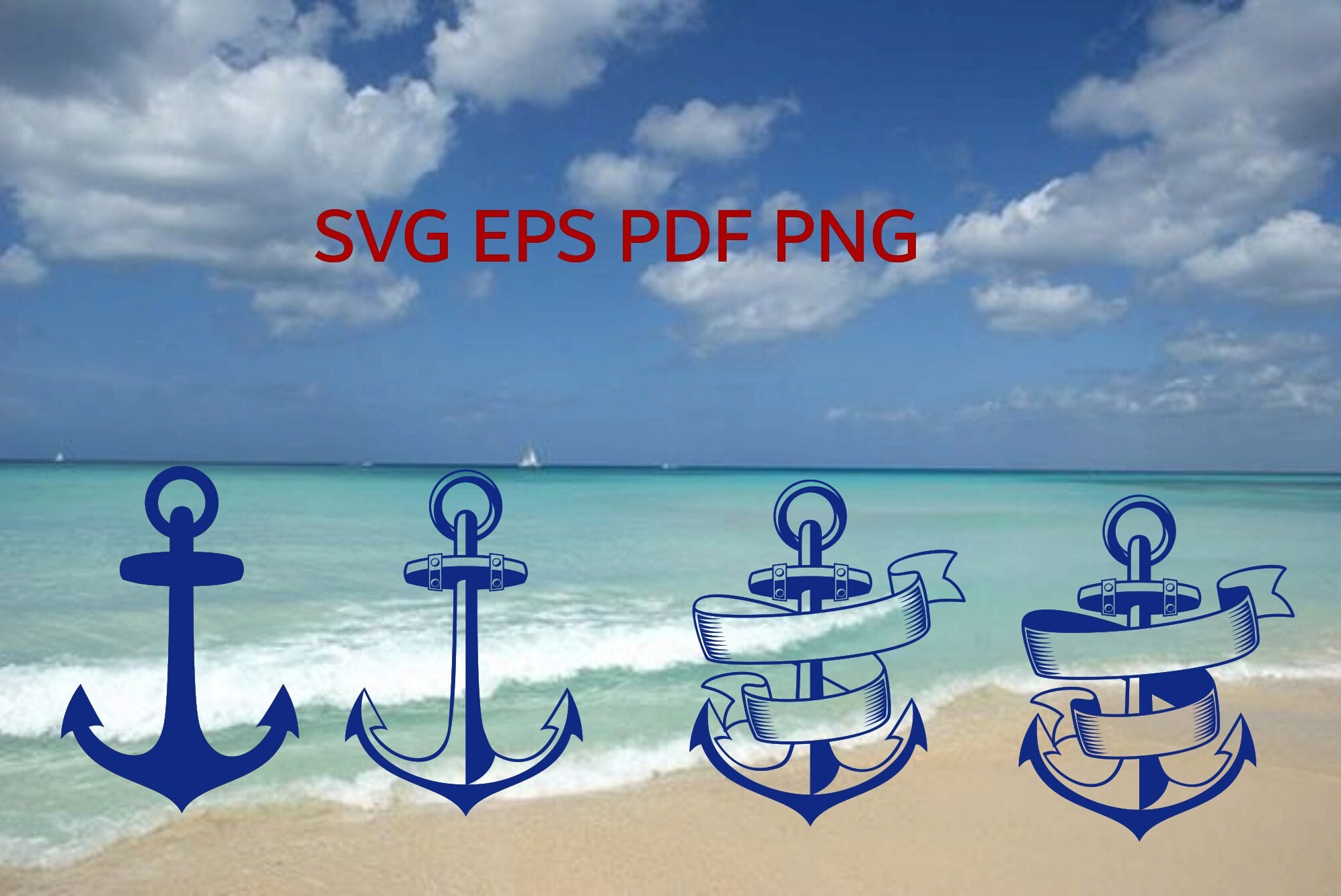 Anchor Svg Nautical Svg Split Anchor Svg Sea Svg Anchor Cut File Anchor Silhouette Anchor ...