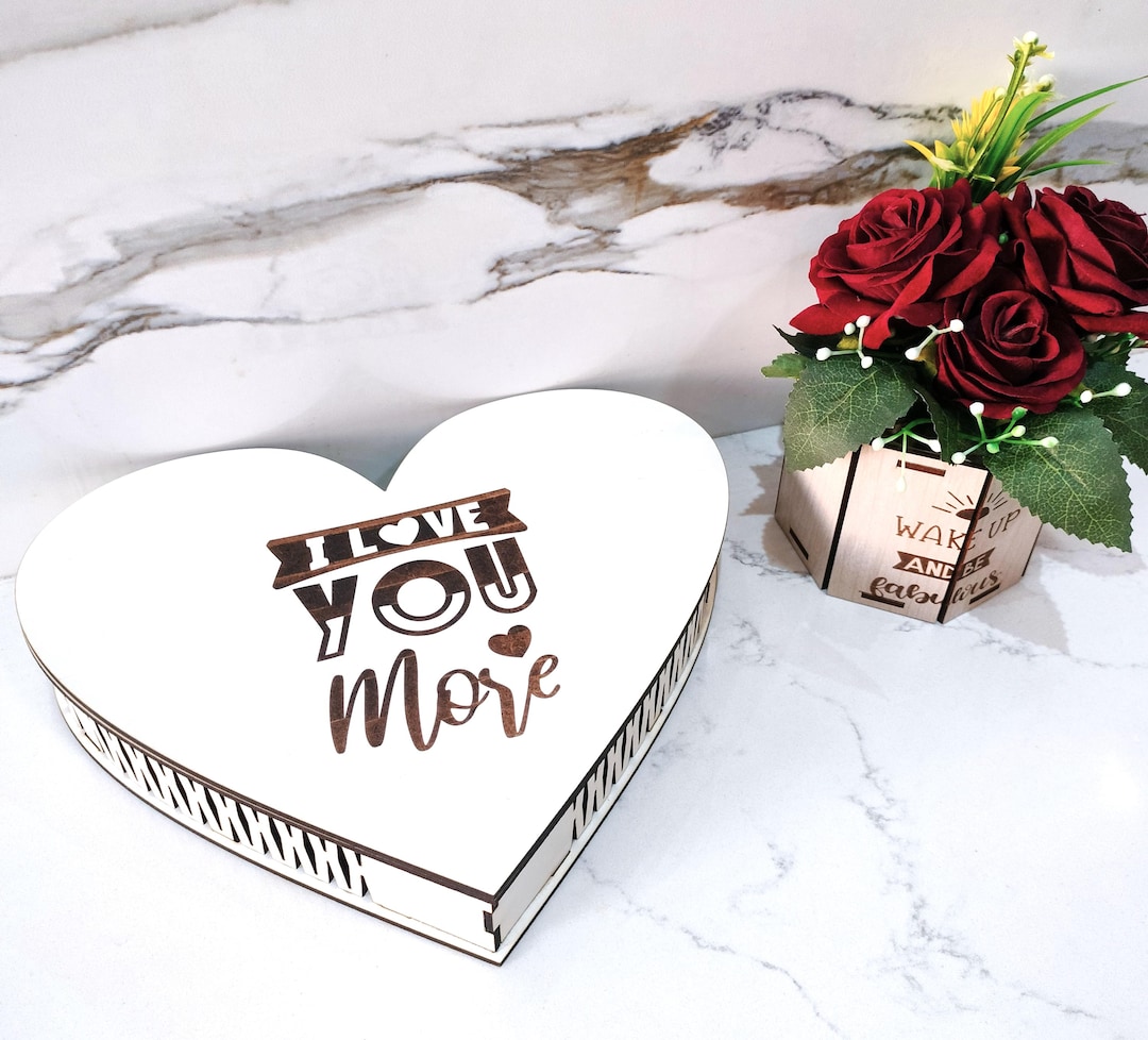 Heart Shaped Box SVG Laser Cut Files | Valentine Gift Box Design ...
