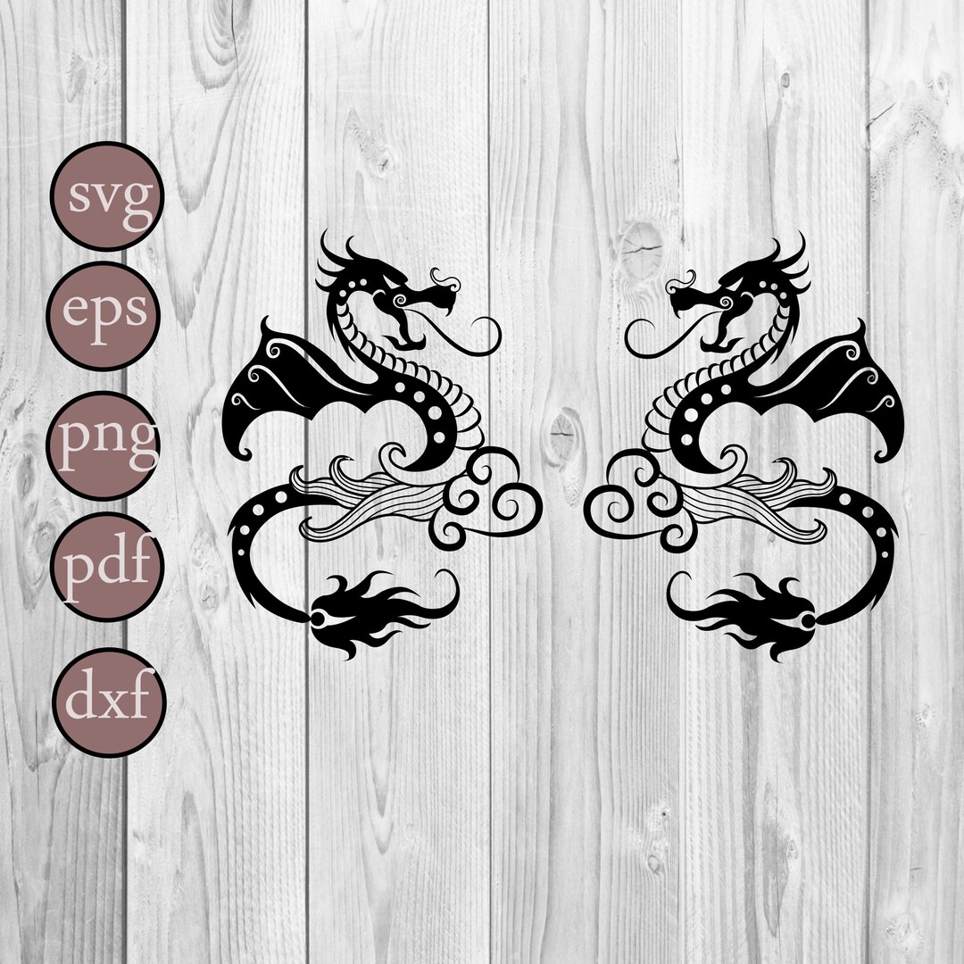 2 Dragons SVG SVG Cut Files Dragon Bundle SVG Dragon Clipart Dragon Cut ...
