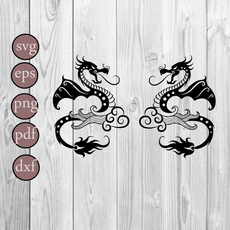 2 Dragons SVG SVG Cut Files Dragon Bundle SVG Dragon Clipart Dragon Cut ...