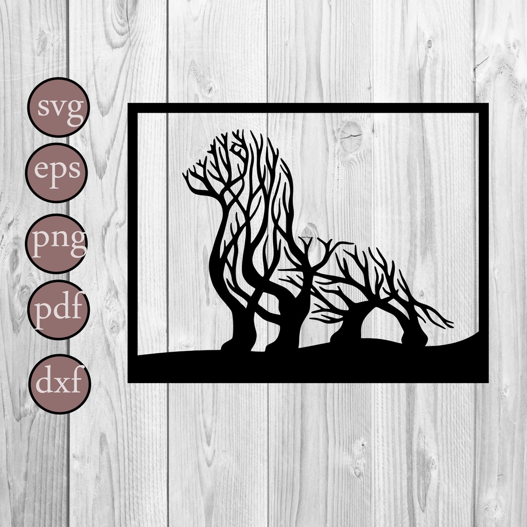 Dog Tree Wall Art, Svg Dxf EPS Svg and PDF Files, Plasma Cut File Wall ...