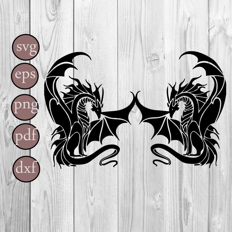 2 Dragons SVG SVG Cut Files Dragon Bundle SVG Dragon Clipart Dragon Cut ...