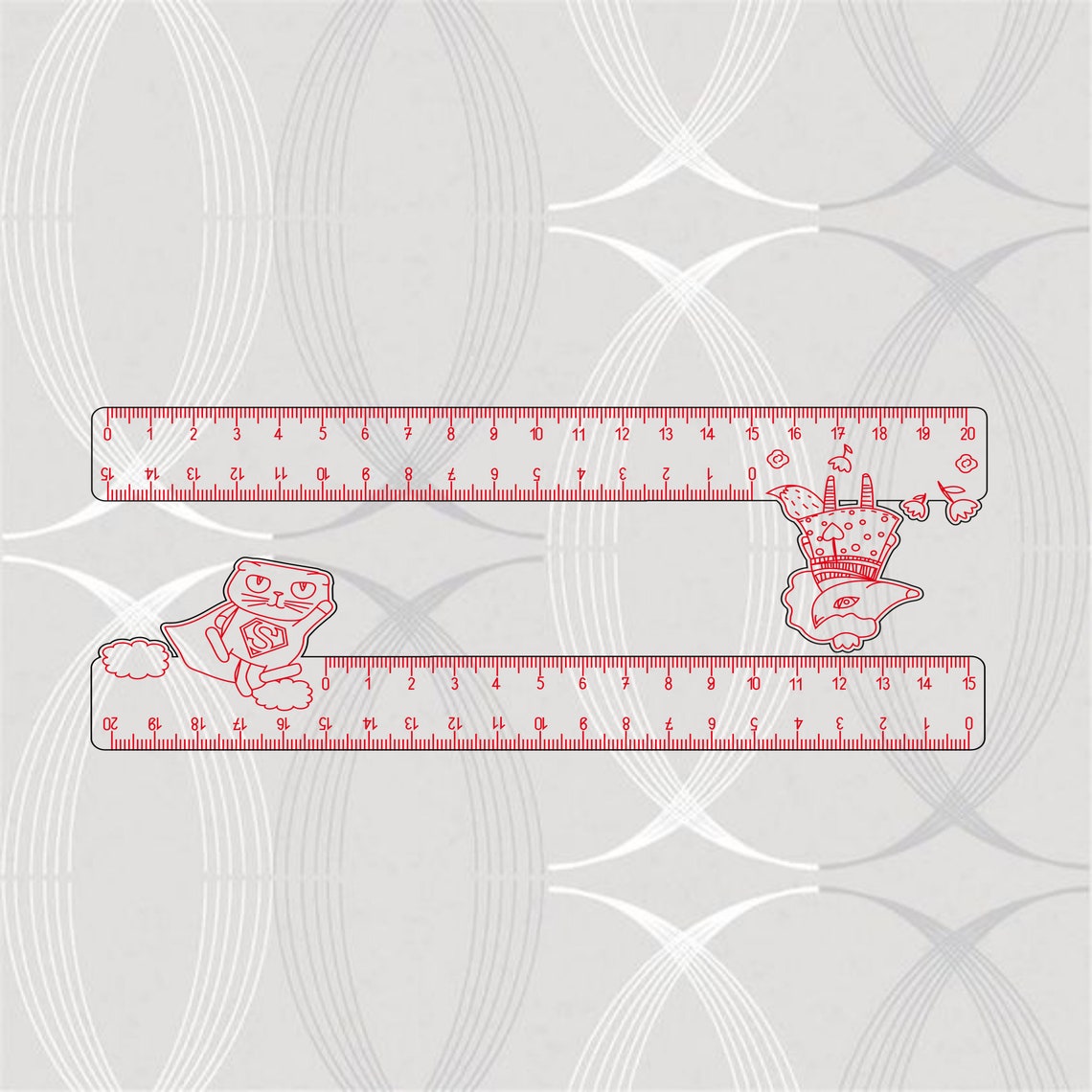 Ruler Laser Cut File L Centimeters L Ruler Blank SVG L 20cm, Ruler SVG ...