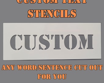 Personalised Custom Text Stencils, Custom Word Stencil, Custom Text ...