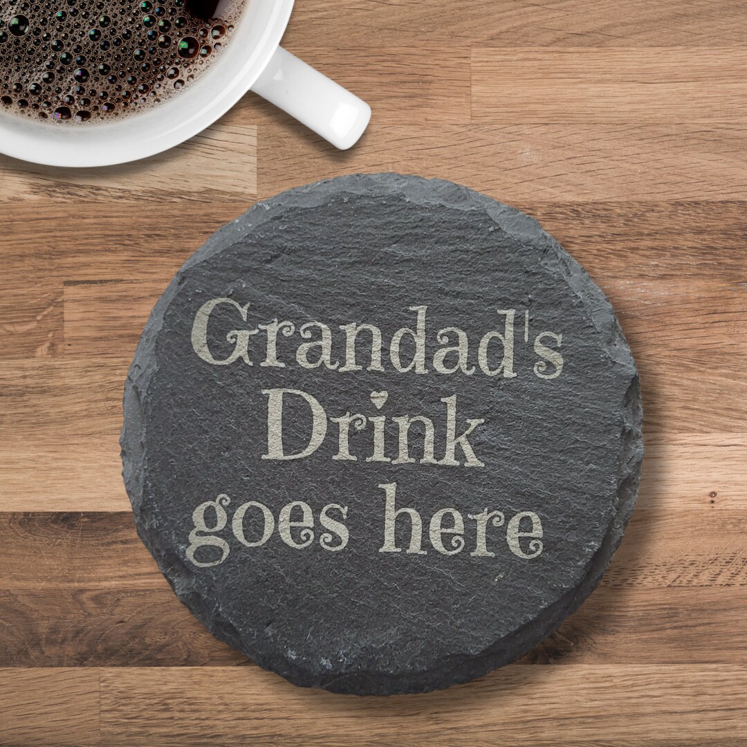 Personalised Slate Coaster Round Coasters for Him Her Mum Dad, Birthday ...