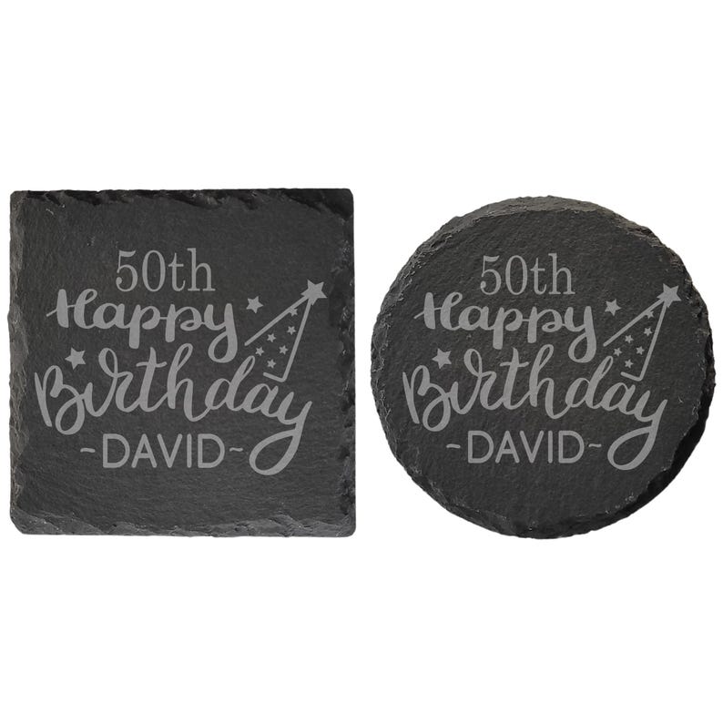 Personalised Milestone Birthday Slate Coaster, 18th, 21st, 30th, 40th ...