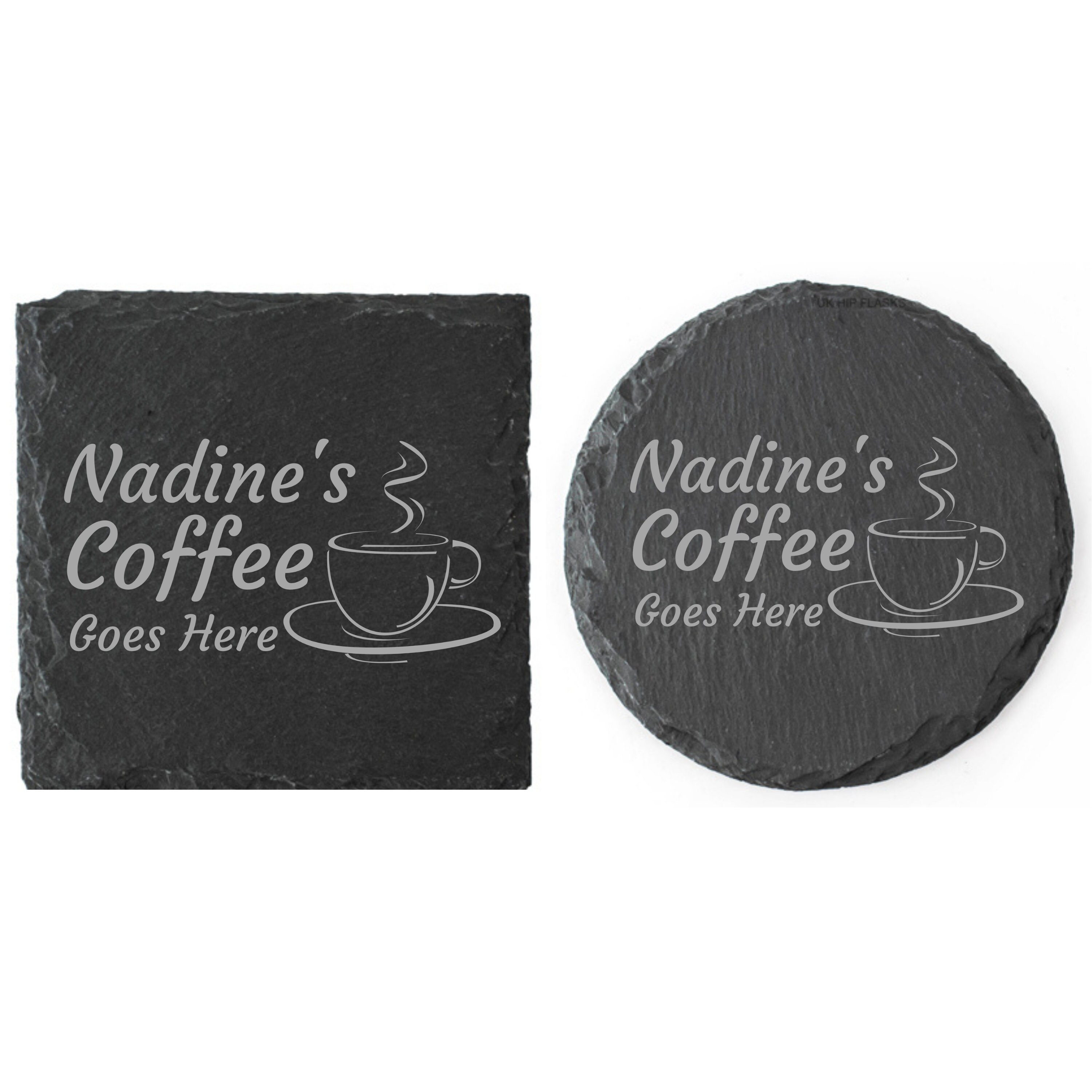 Slate Coaster Personalised Your Drink Here Tea Coffee Gin - Etsy UK