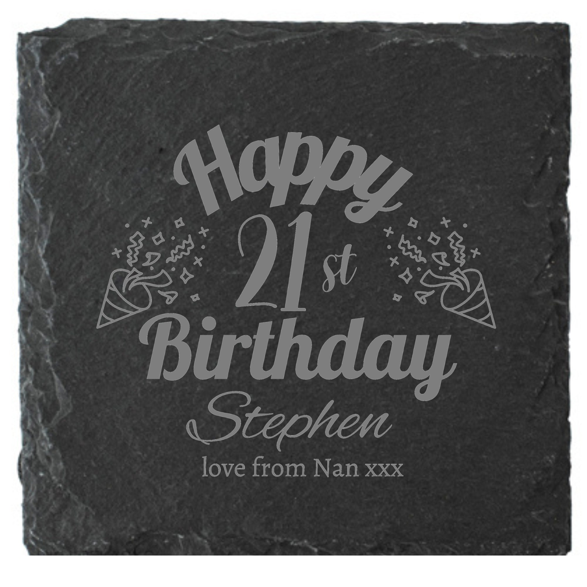 Personalised Happy Birthday Slate Coaster Birthday Round - Etsy UK