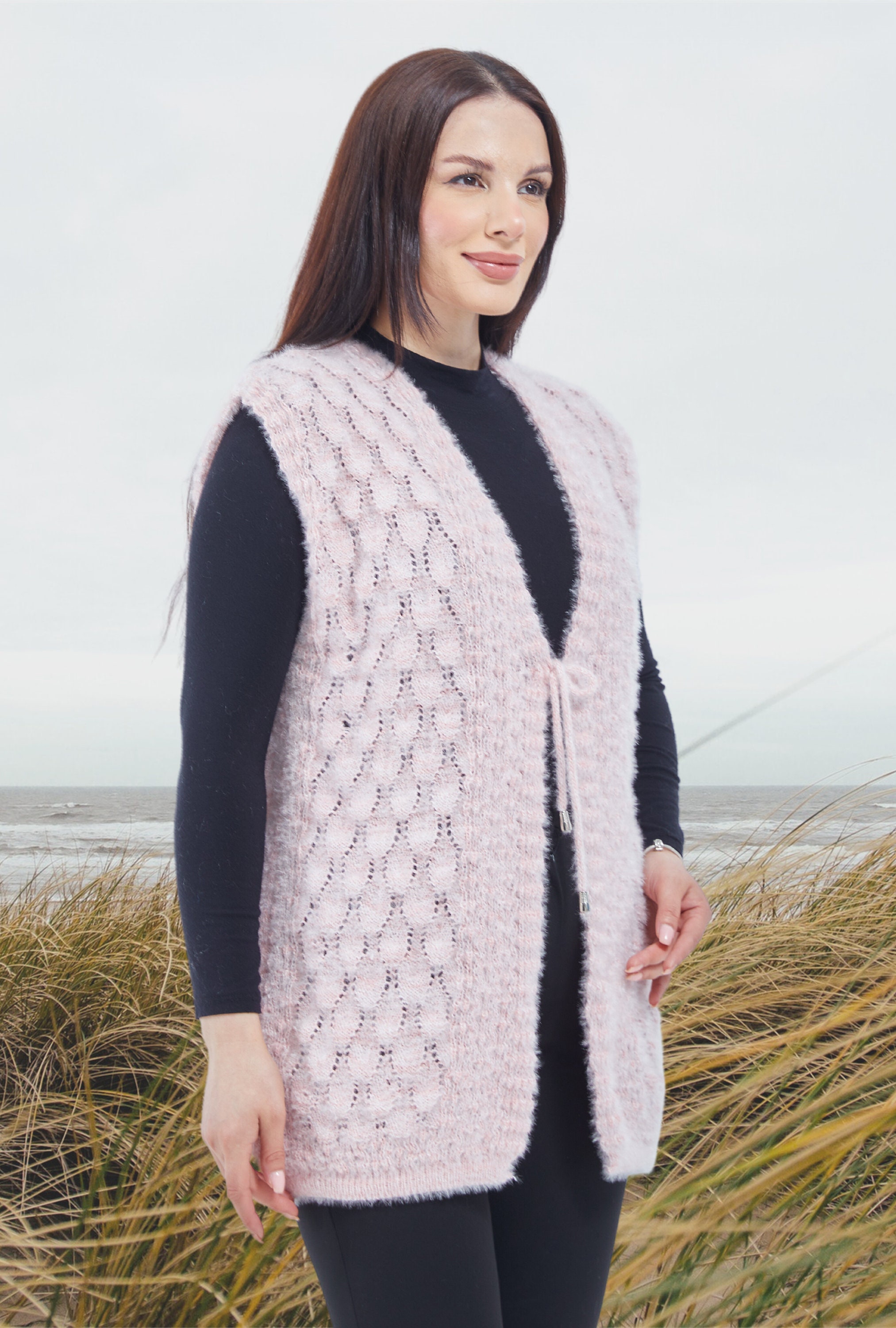 Leafy Pattern Soft Pinkvest Women Furry Vest Casual - Etsy