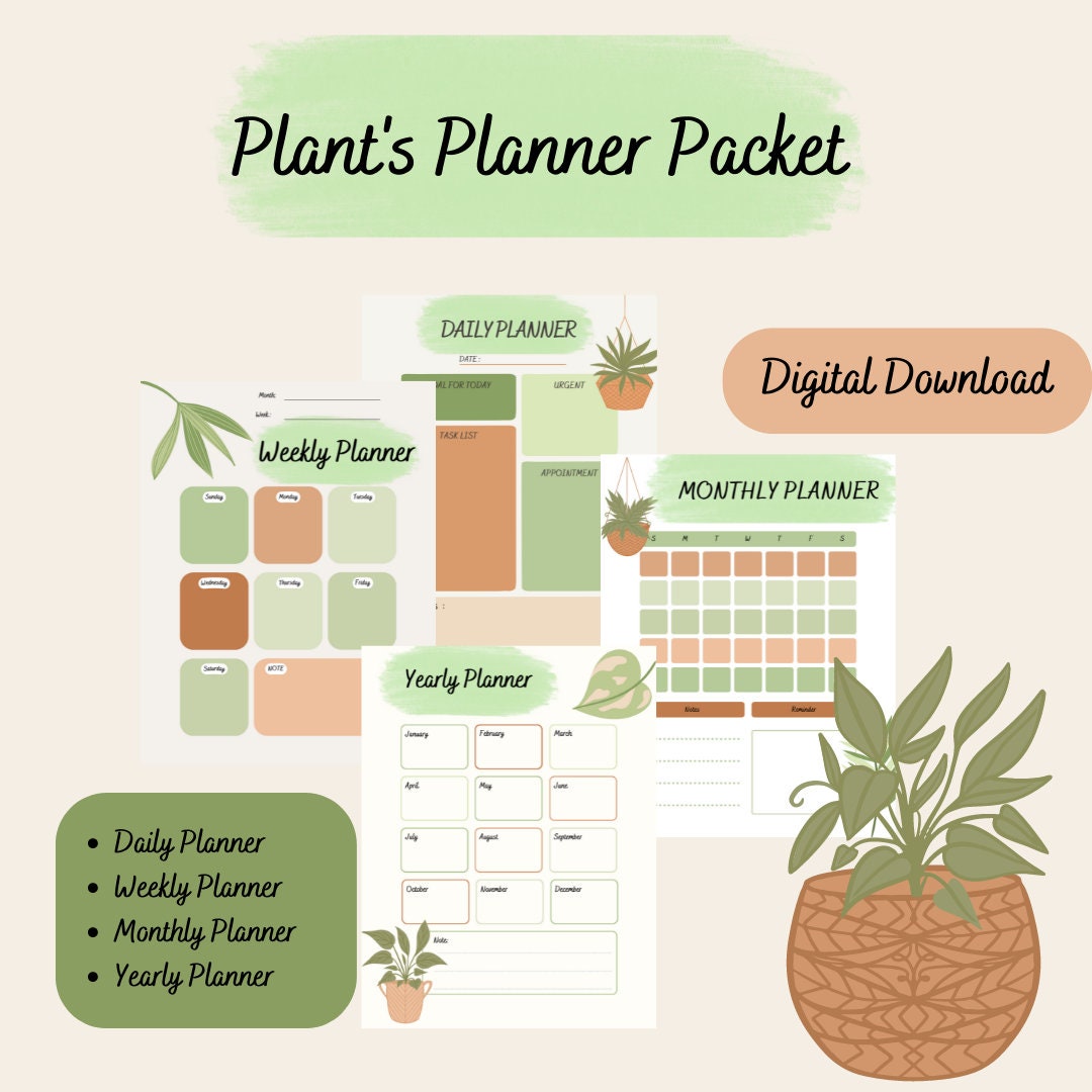 Planner Packet Plants - Etsy