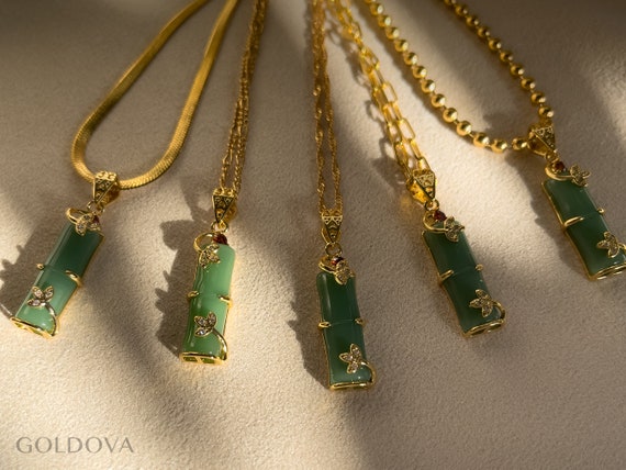 Jade bamboo necklace store