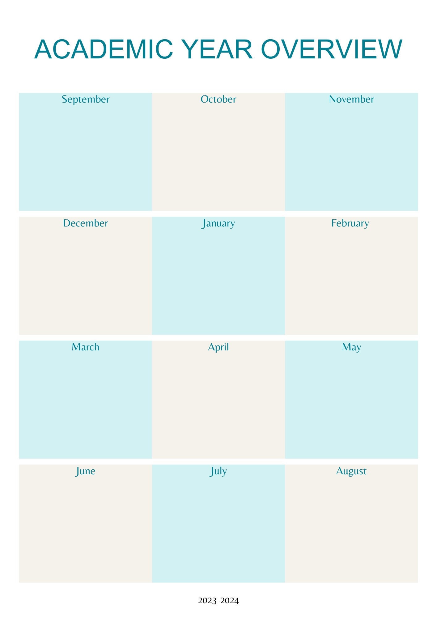 Academic Year 1 Page Calendar - Etsy