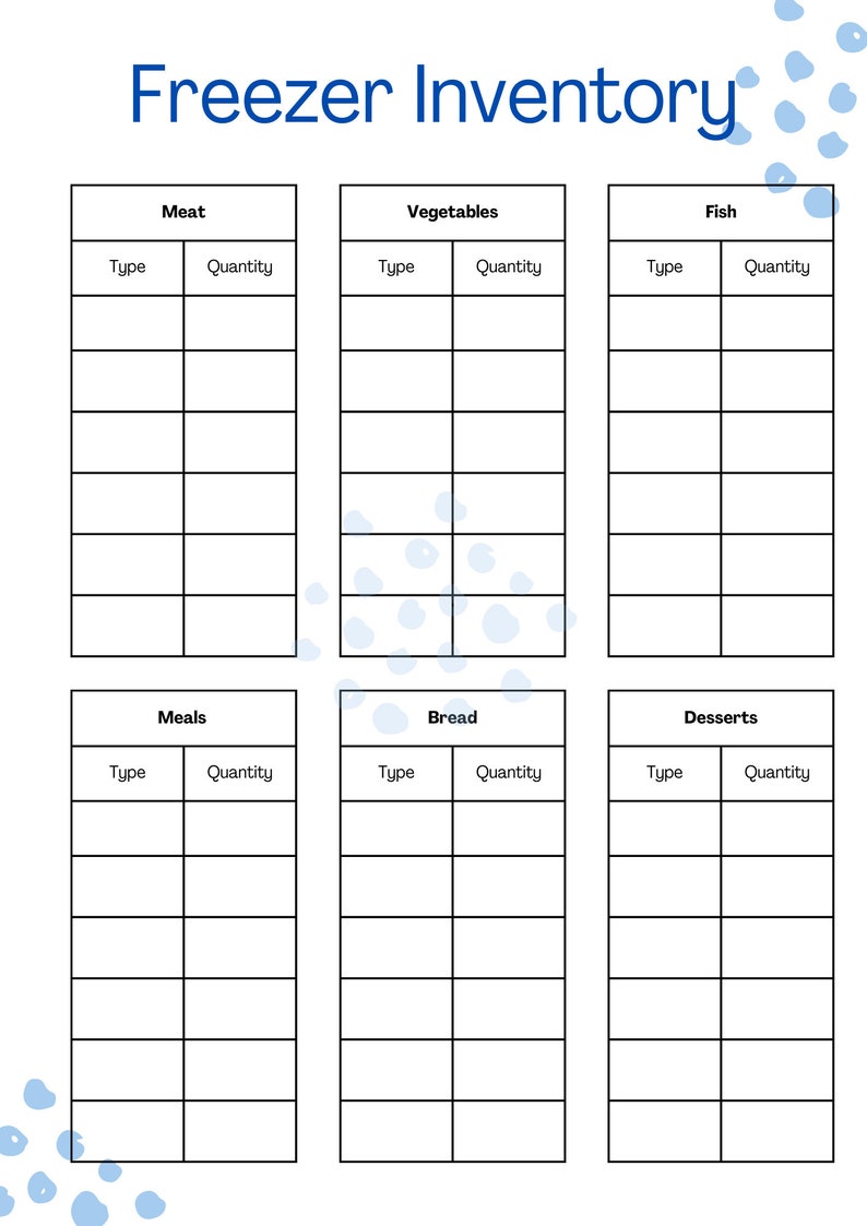 Freezer Inventory - Etsy