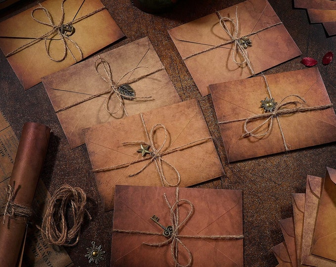 Vintage Envelope Letter Packs, Antique Style Blank Letter With Hemp ...