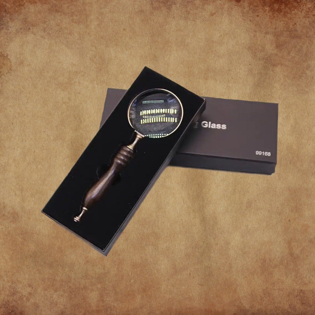 Custom Name Engraved Retro Wood Magnifying Glass, Optical Glass ...